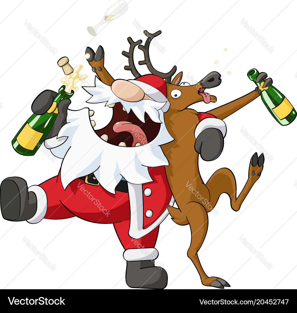 Party christmas cartoon Royalty Free Vector Image