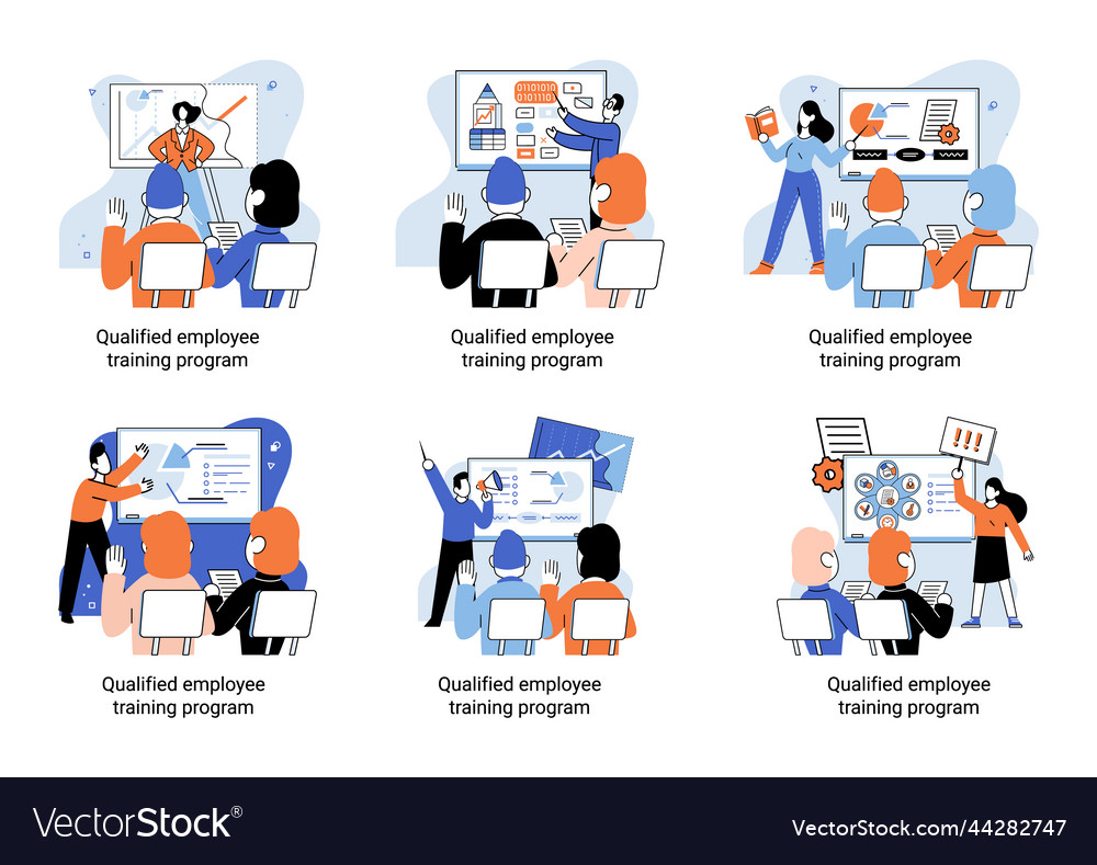 Qualified employee training program refresher Vector Image