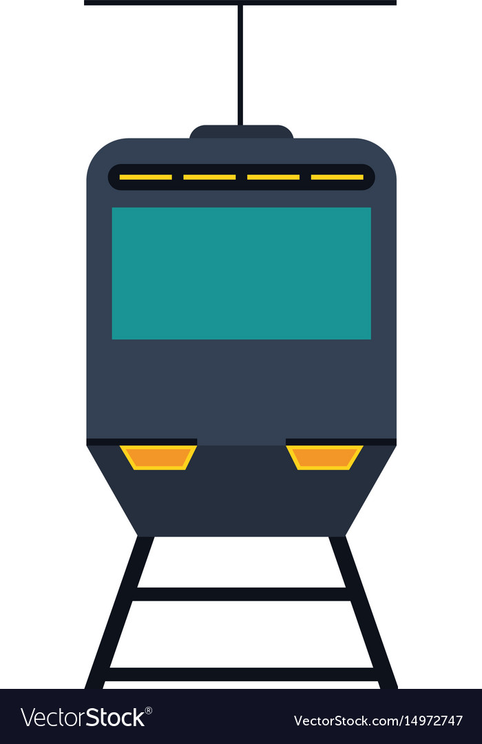 Train or tramway frontview icon image Royalty Free Vector