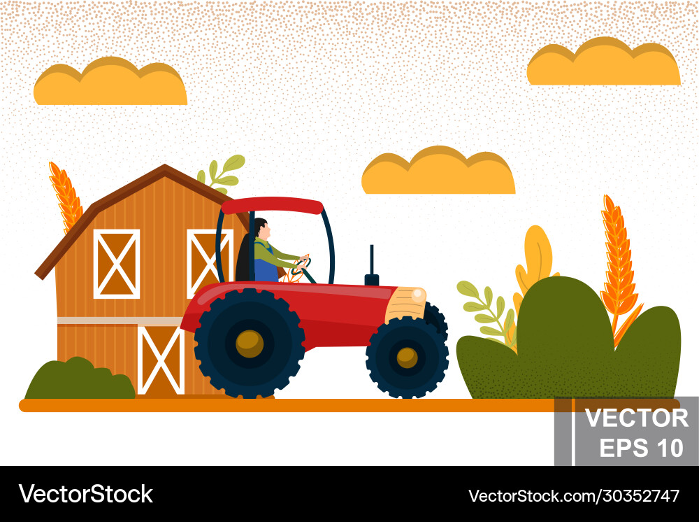 Work on farm harvesting for your design Royalty Free Vector