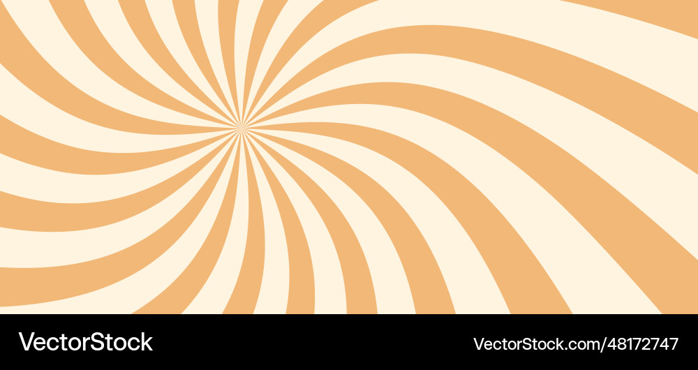 Yellow spiral swirl pattern with radial stripes Vector Image