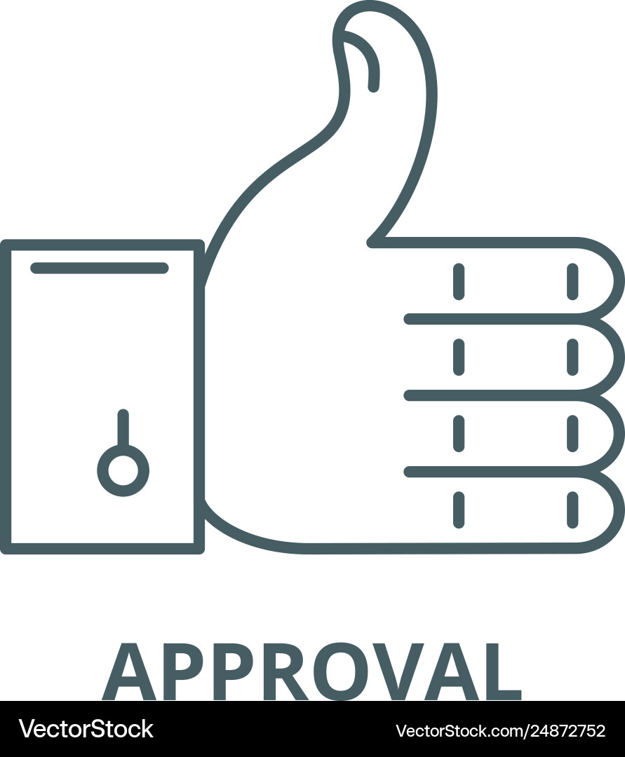 Approval line icon outline sign Royalty Free Vector Image