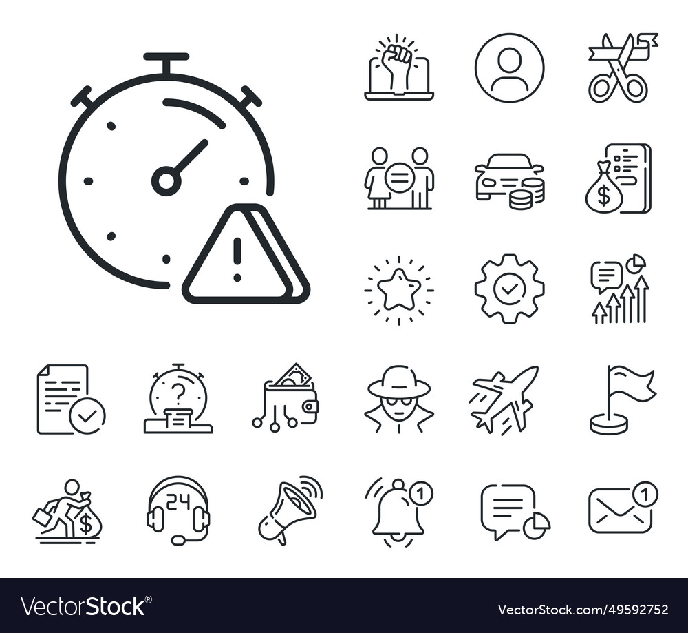 Attention line icon important warning sign Vector Image