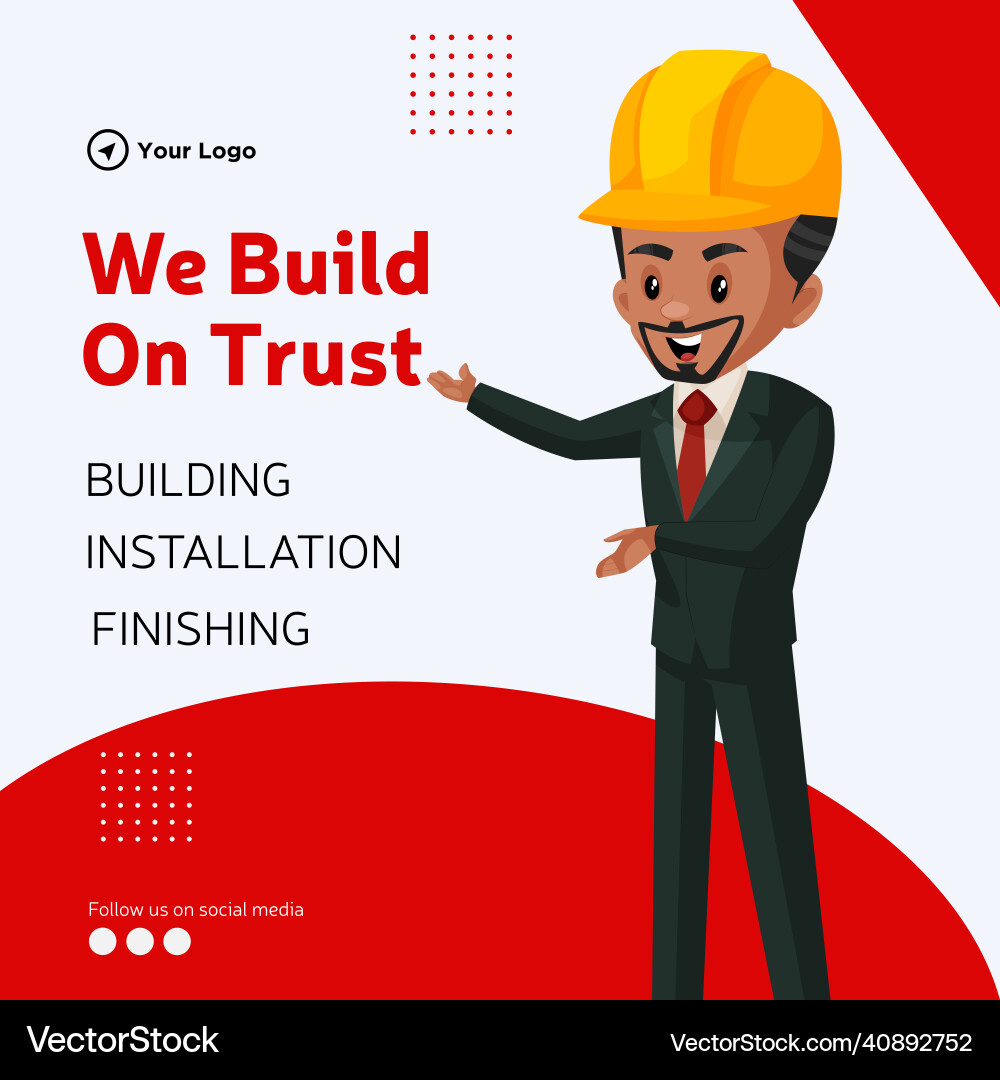 Banner design of engineer Royalty Free Vector Image