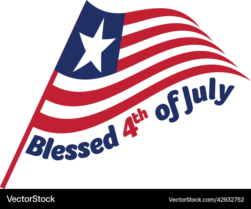 Blessed 4th of july minimal Royalty Free Vector Image