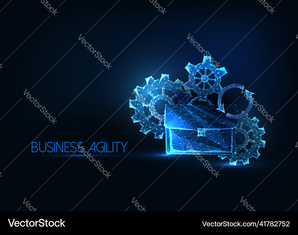 Futuristic business agility concept with glowing Vector Image