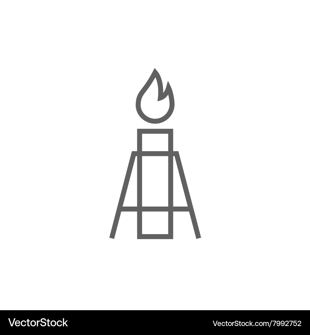 Gas flare line icon Royalty Free Vector Image - VectorStock