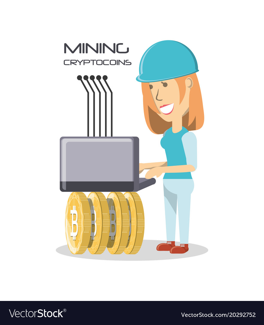 Mining cryptocoins design Royalty Free Vector Image