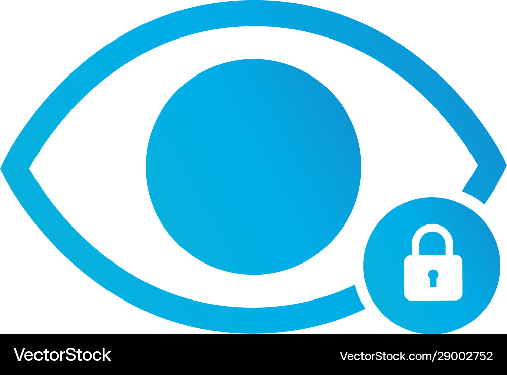 Privacy eye icon with padlock sign Royalty Free Vector Image