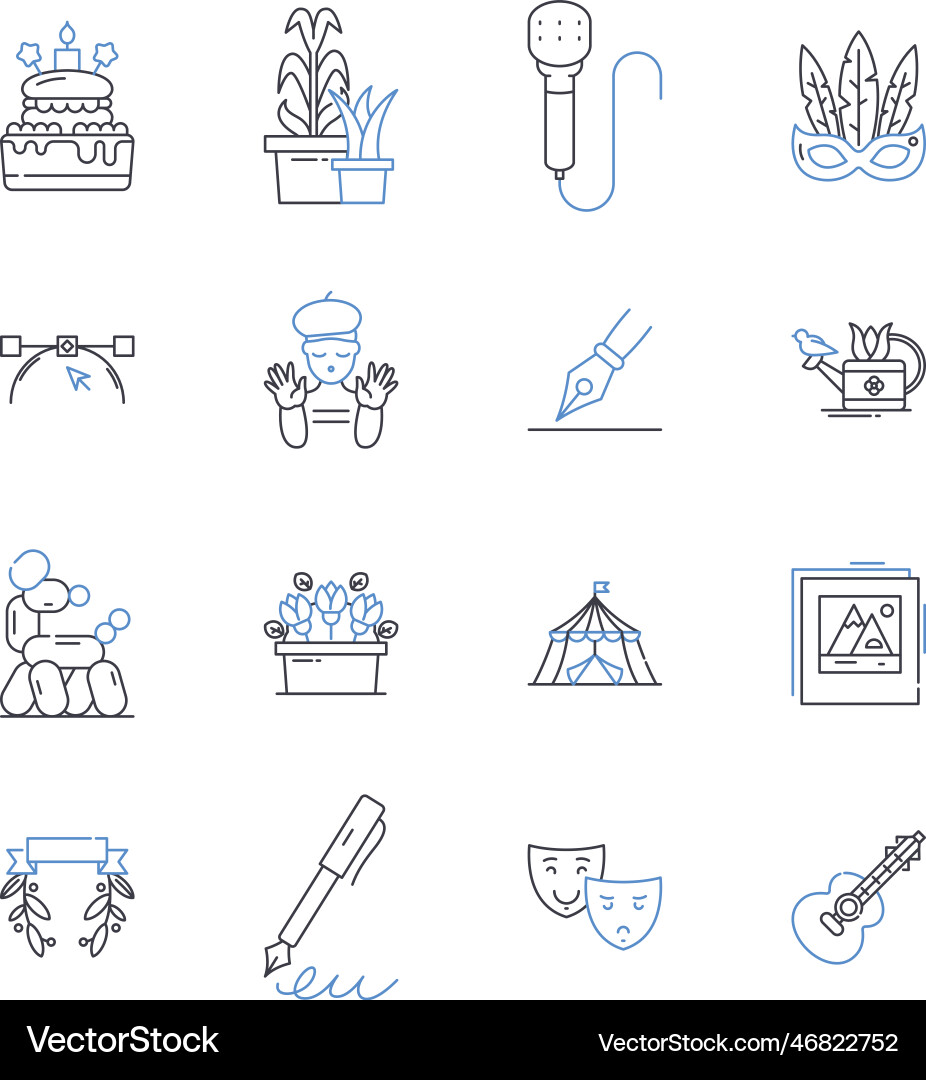 Progressive visionaries line icons collection Vector Image