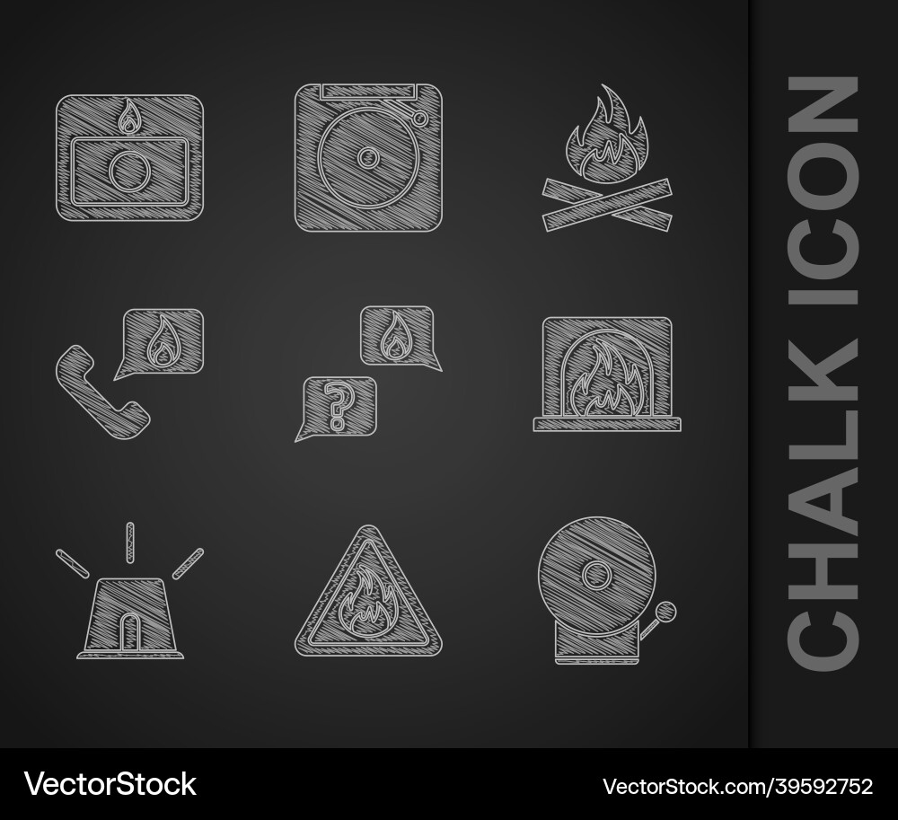 Set phone with emergency call 911 fire flame Vector Image