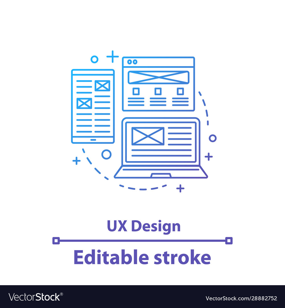Ux design concept icon Royalty Free Vector Image