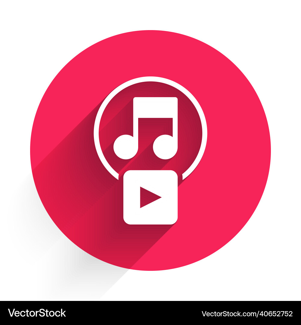 White play in square icon isolated with long Vector Image
