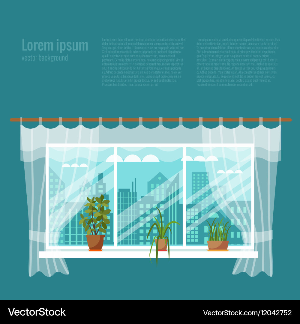 Window flowers Royalty Free Vector Image - VectorStock