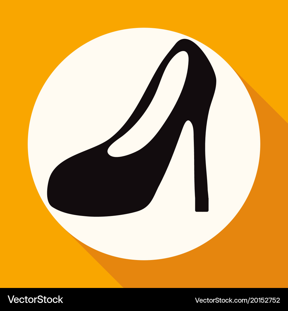 Women boots icon on white circle with a long Vector Image