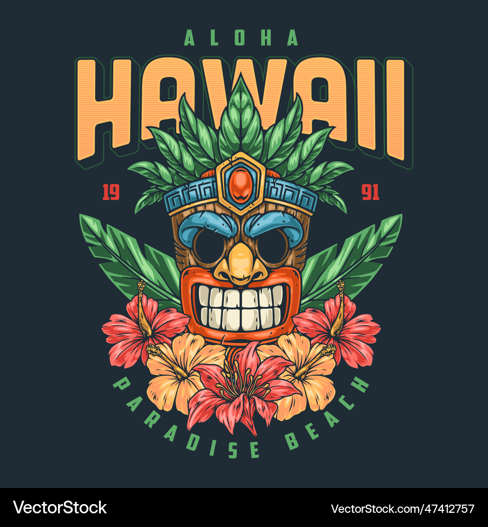Aloha hawaii beach flyer colorful Royalty Free Vector Image