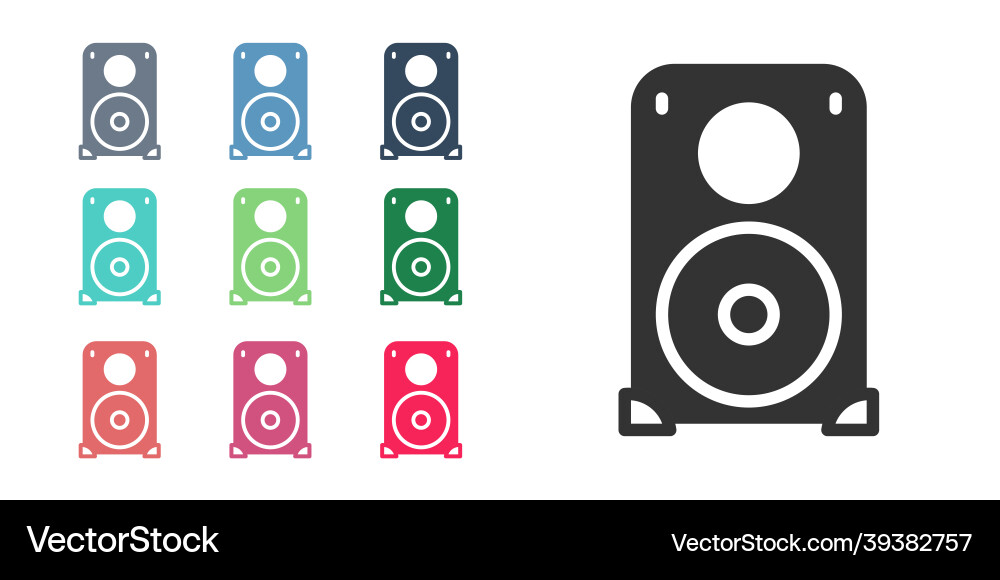 Black stereo speaker icon isolated on white Vector Image