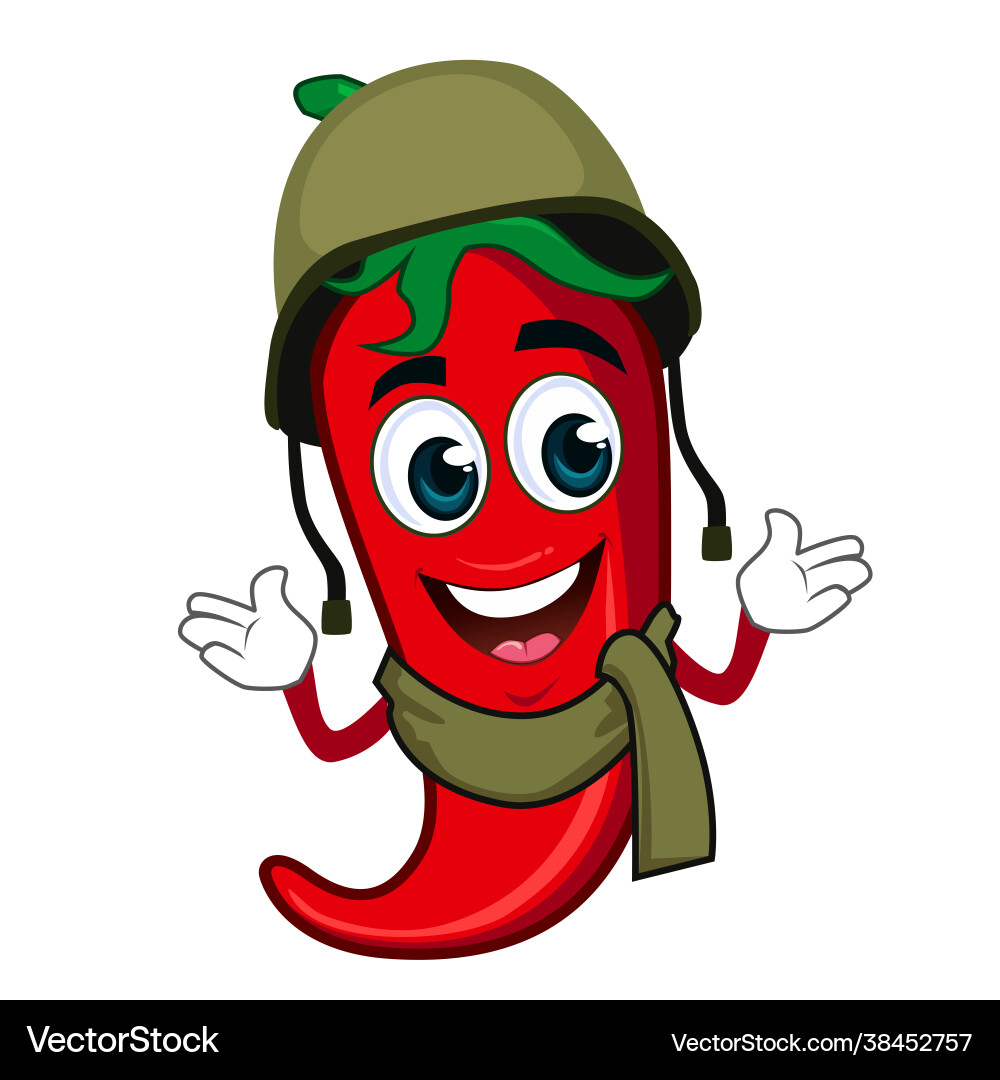 Chili mascot cartoon1 Royalty Free Vector Image