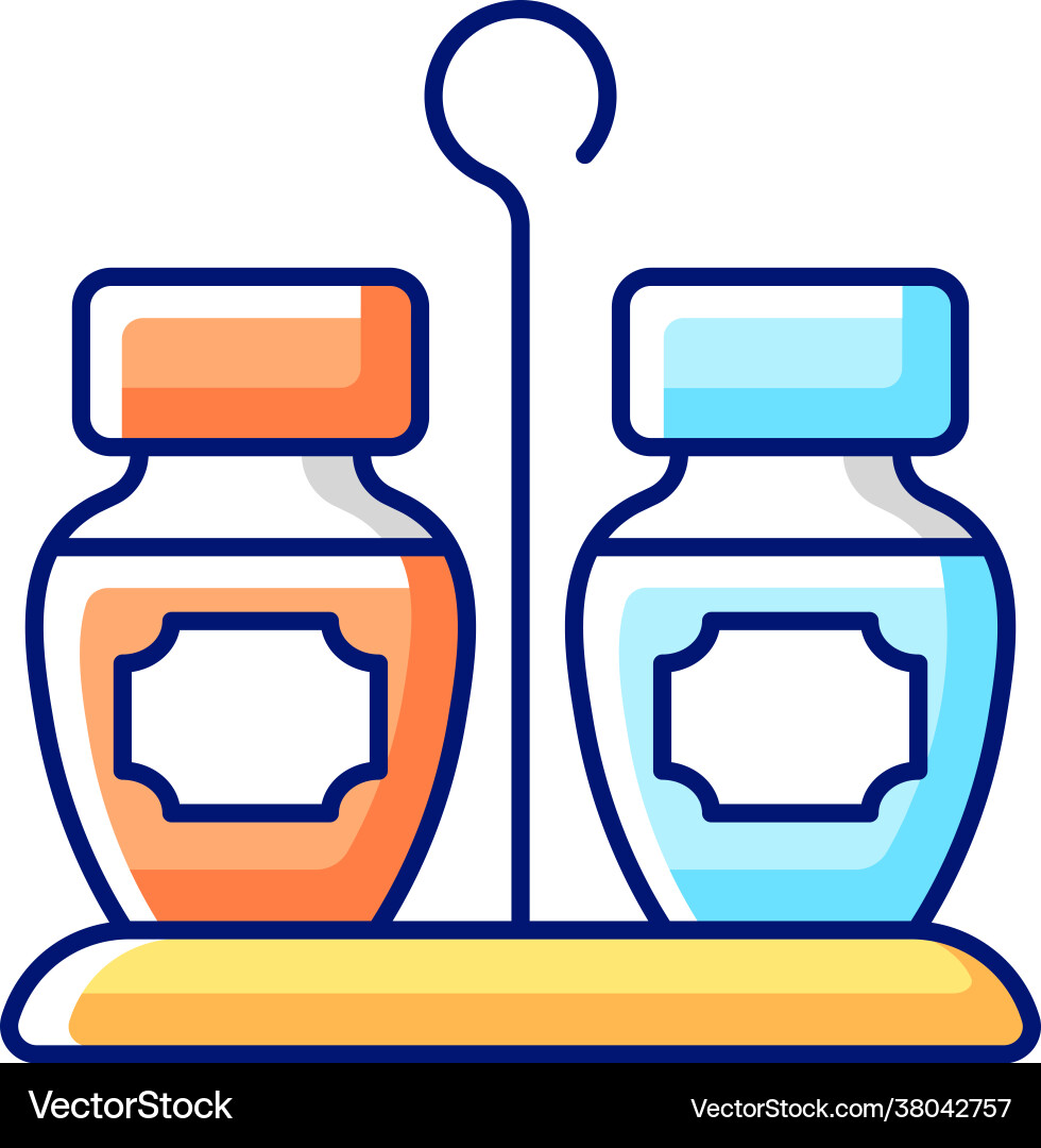 Condiments set rgb color icon Royalty Free Vector Image