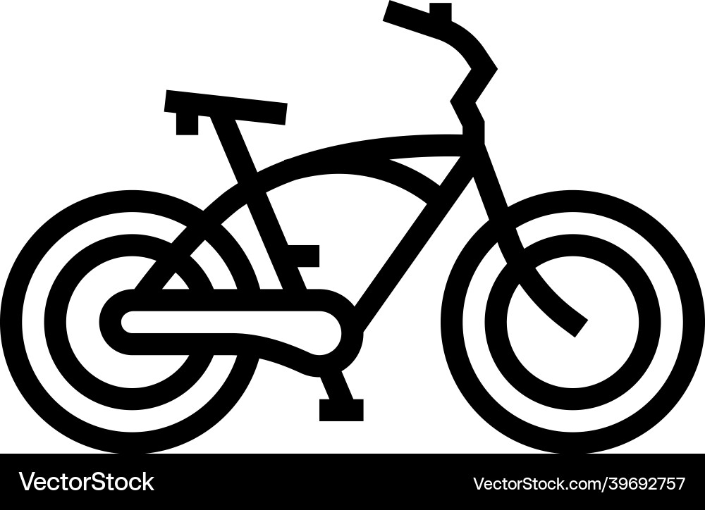Cruiser bike line icon Royalty Free Vector Image