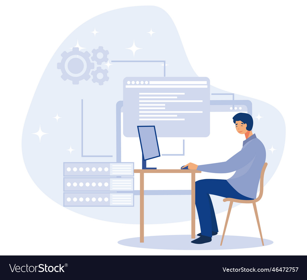Database storage concept software development Vector Image
