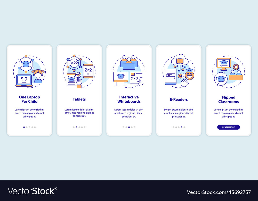 Educational applications of ict onboarding mobile Vector Image Educational applications of ict onboarding mobile Vector Image