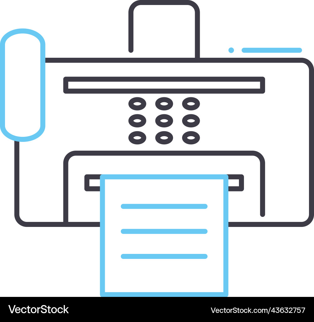 Fax line icon outline symbol Royalty Free Vector Image