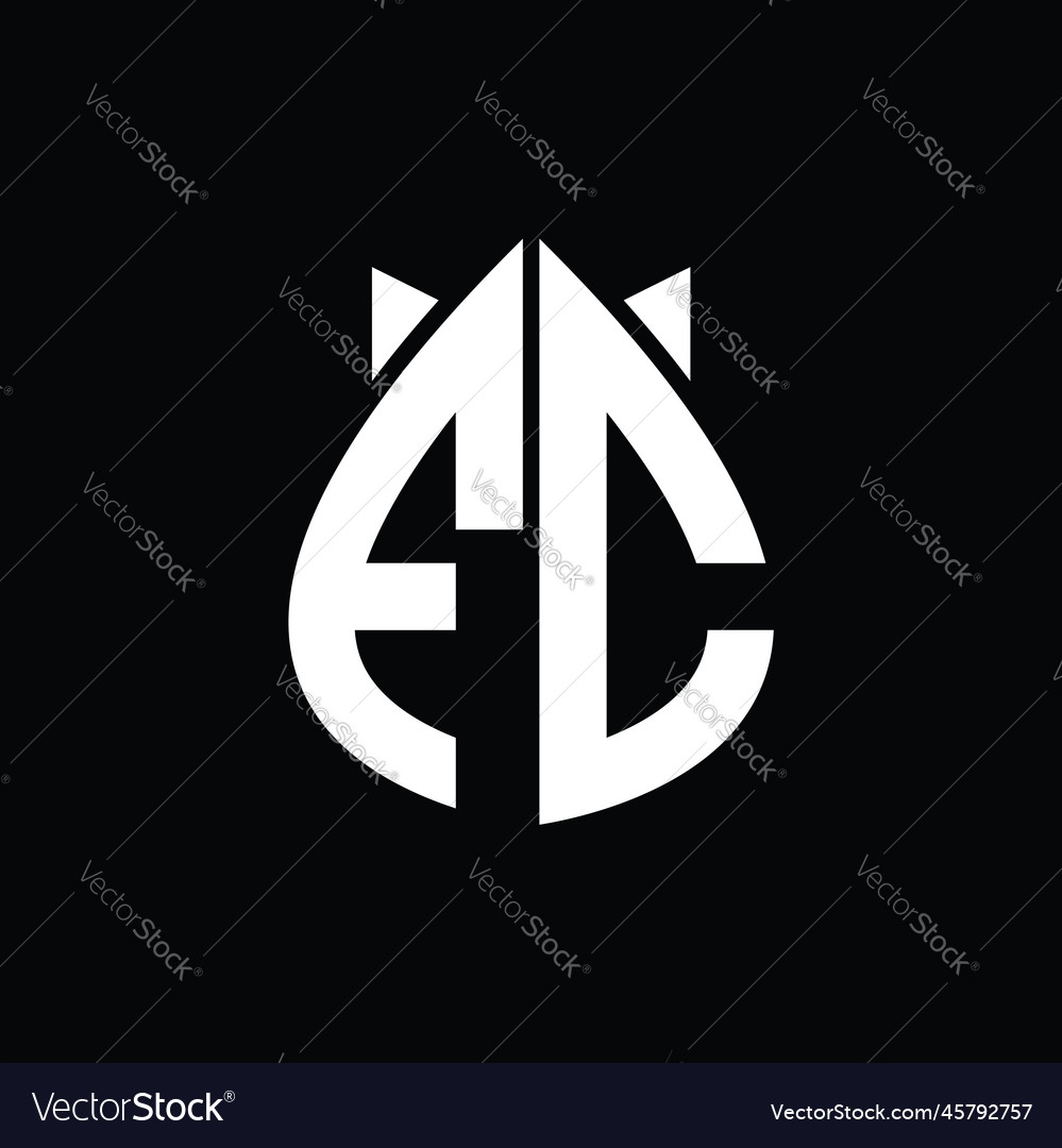 Fc logo monogram drops crown shape images design Vector Image