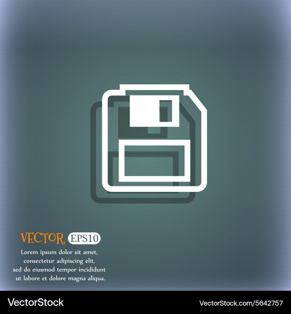 Floppy disk icon symbol on the blue-green abstract