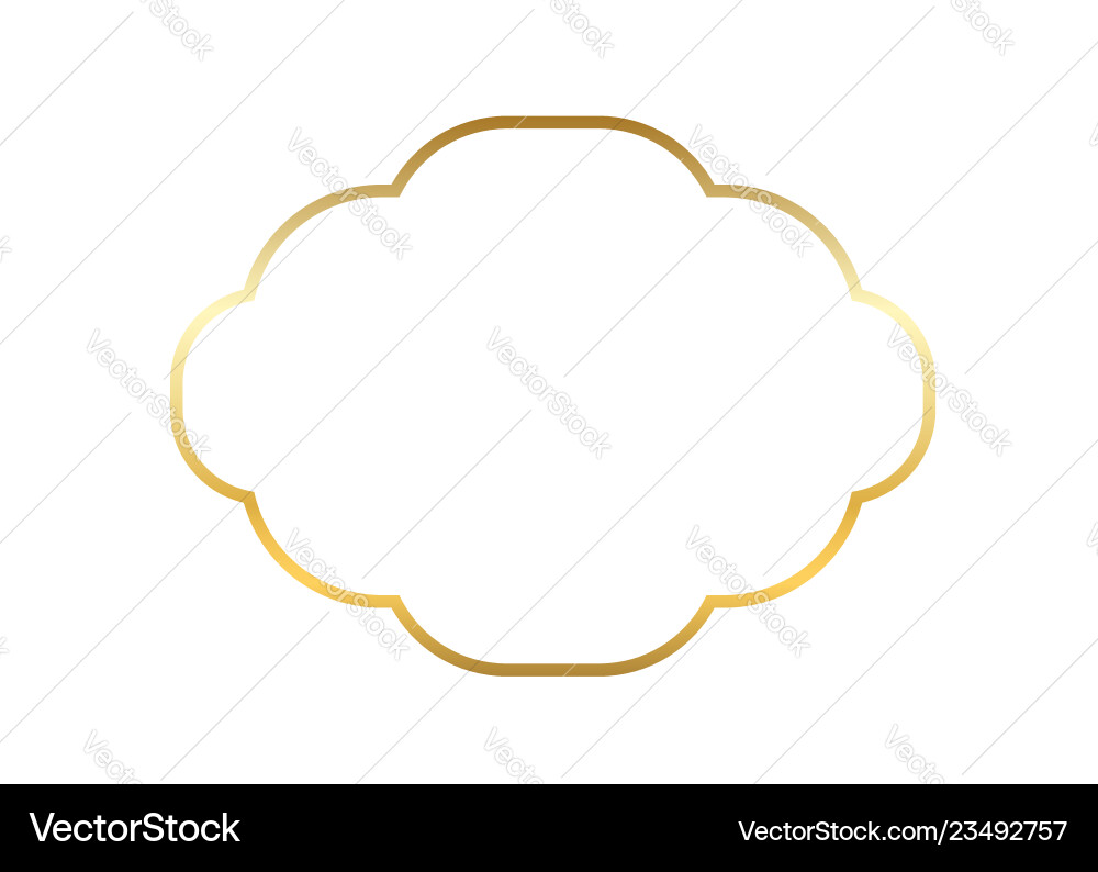 Gold frame beautiful simple golden design Vector Image