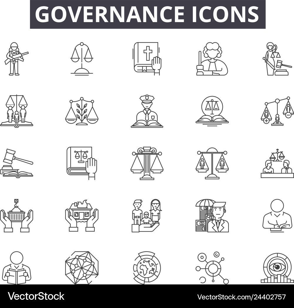 Governance line icons for web and mobile design Vector Image