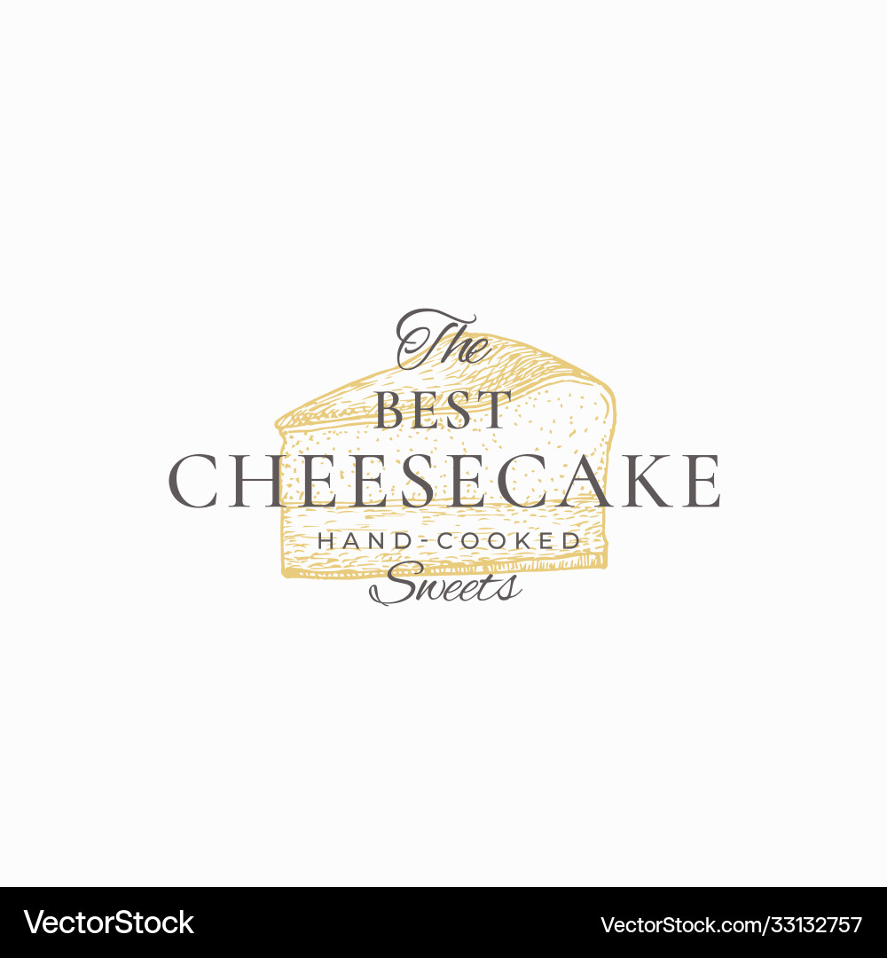 Hand-cooked cheesecake abstract sign symbol Vector Image