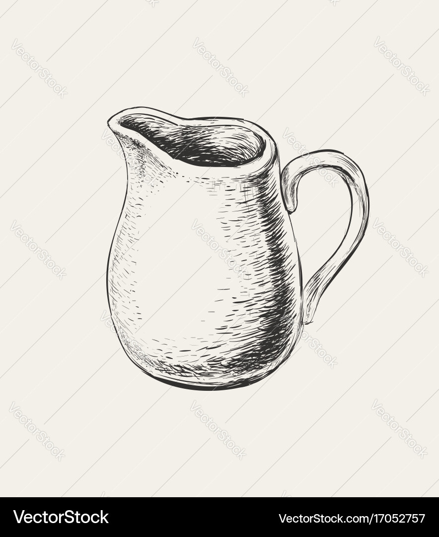 Hand drawn of jug Royalty Free Vector Image - VectorStock