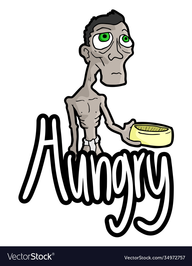 Hungry message Royalty Free Vector Image - VectorStock