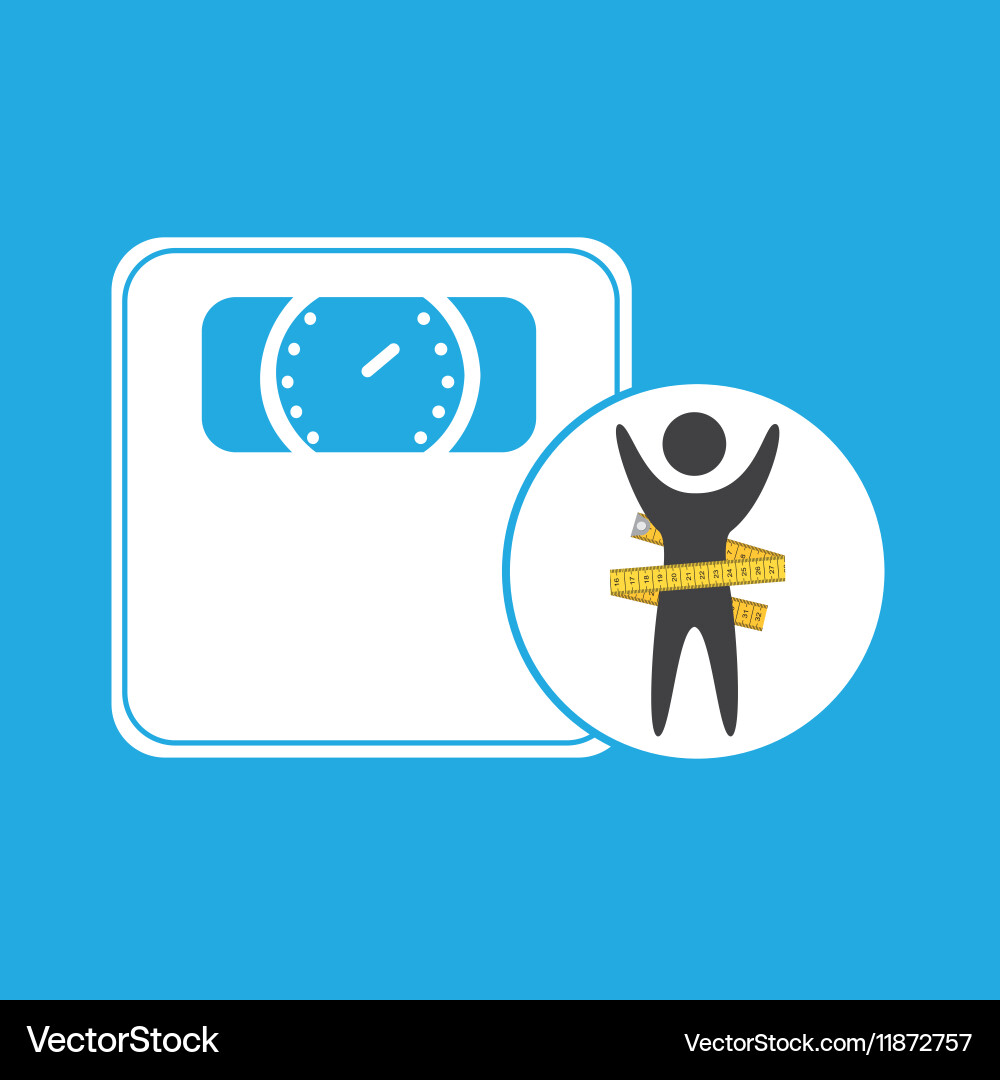 Lose weight concept weight scale icon Royalty Free Vector