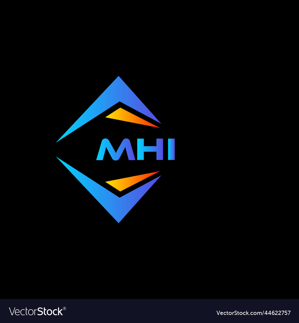 Mhi abstract technology logo design on black Vector Image