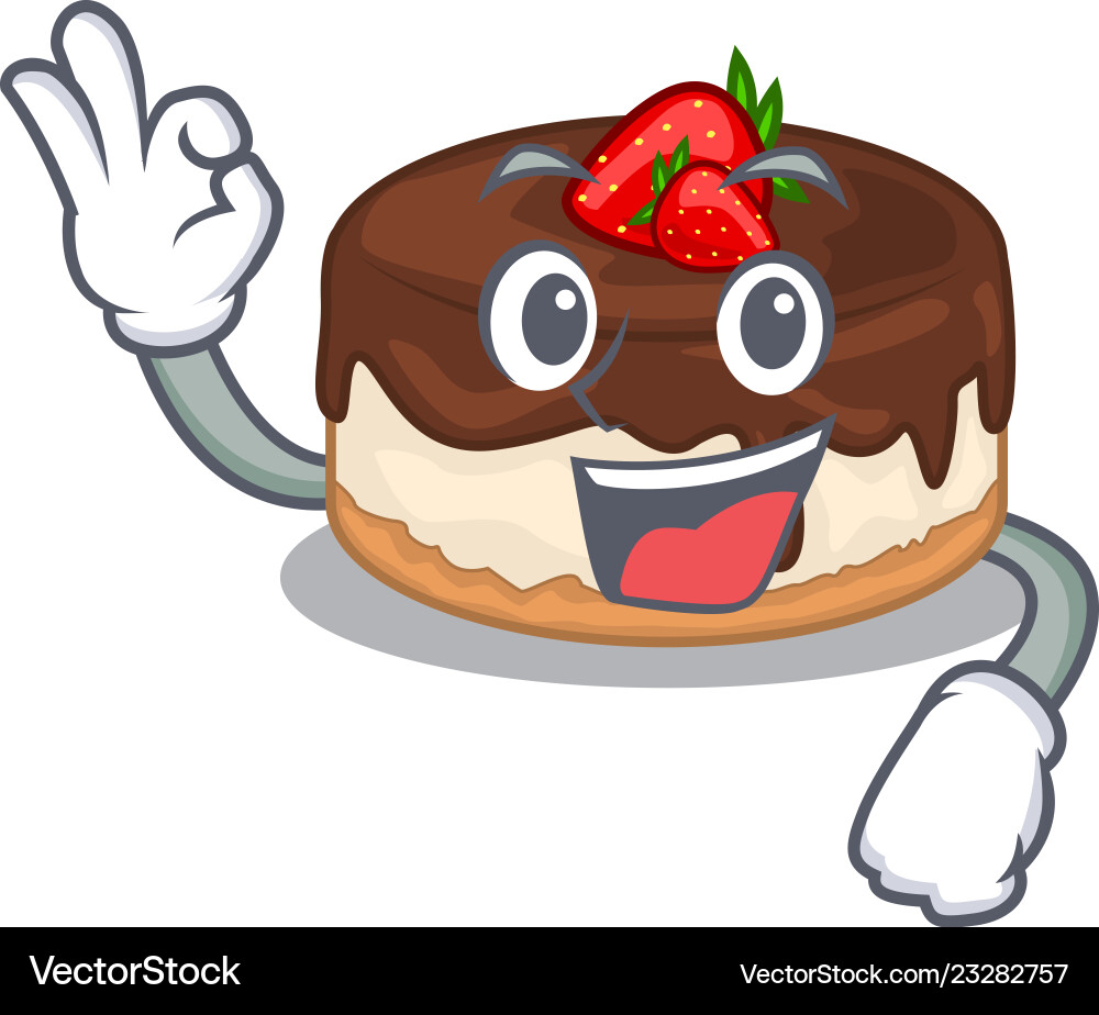 Okay cake berries in character that fresh Vector Image
