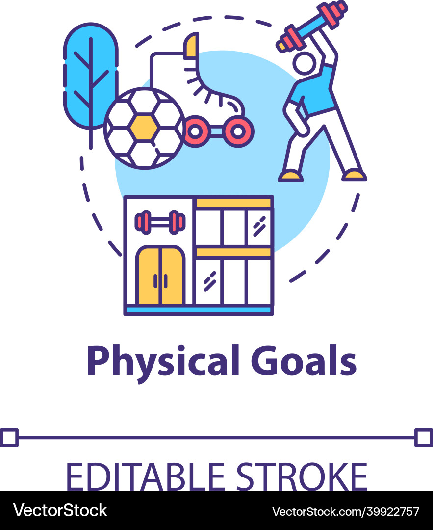 Physical goals concept icon body building Vector Image