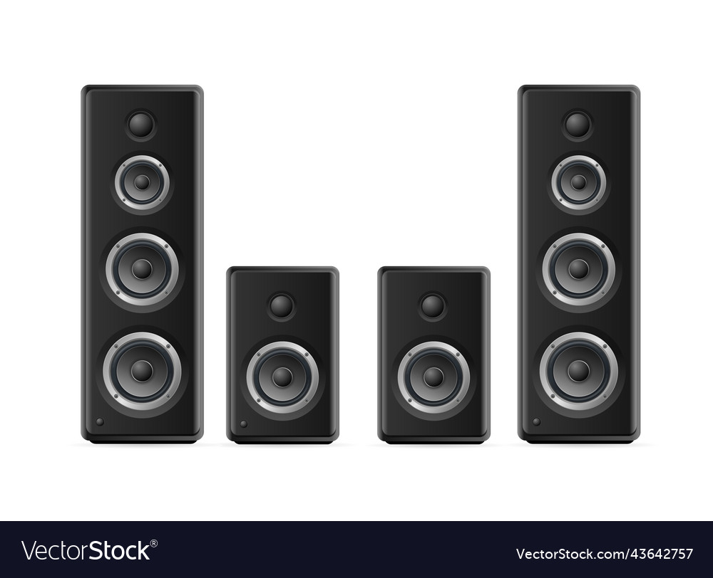 Realistic detailed 3d sound system concept Vector Image