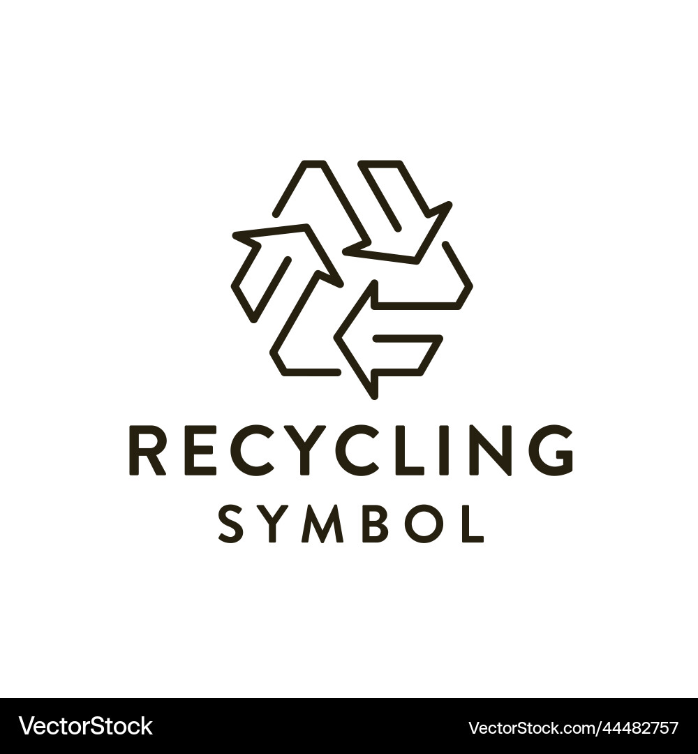 Recycling symbol icon logo template Royalty Free Vector