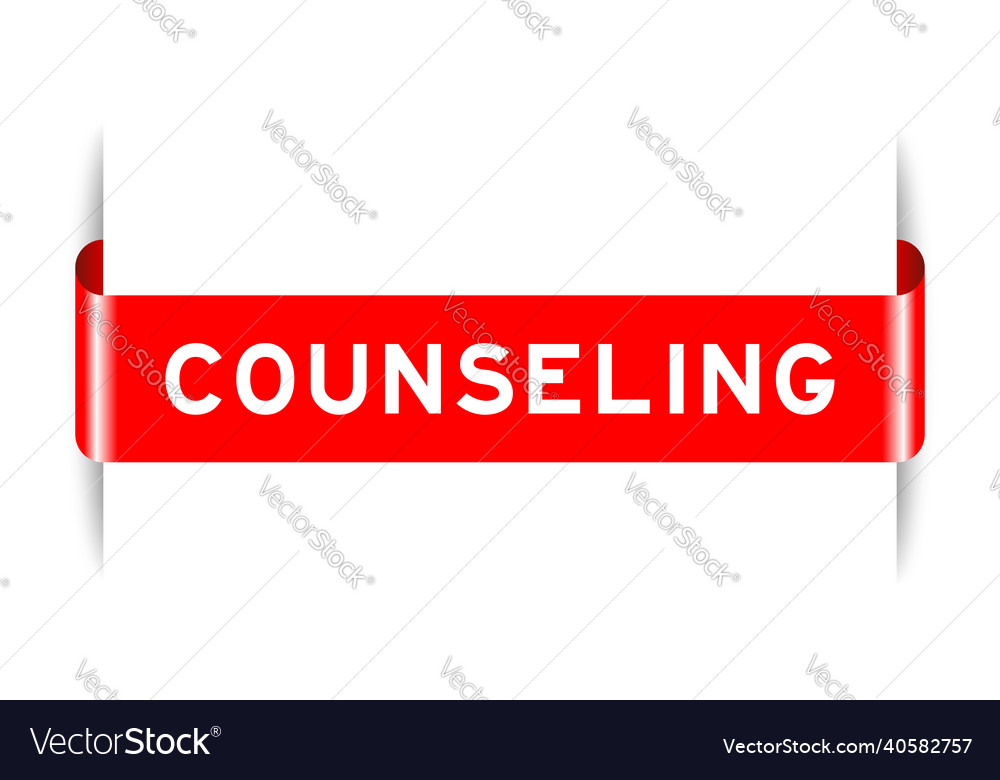 Red Color Inserted Label Banner With Word Vector Image