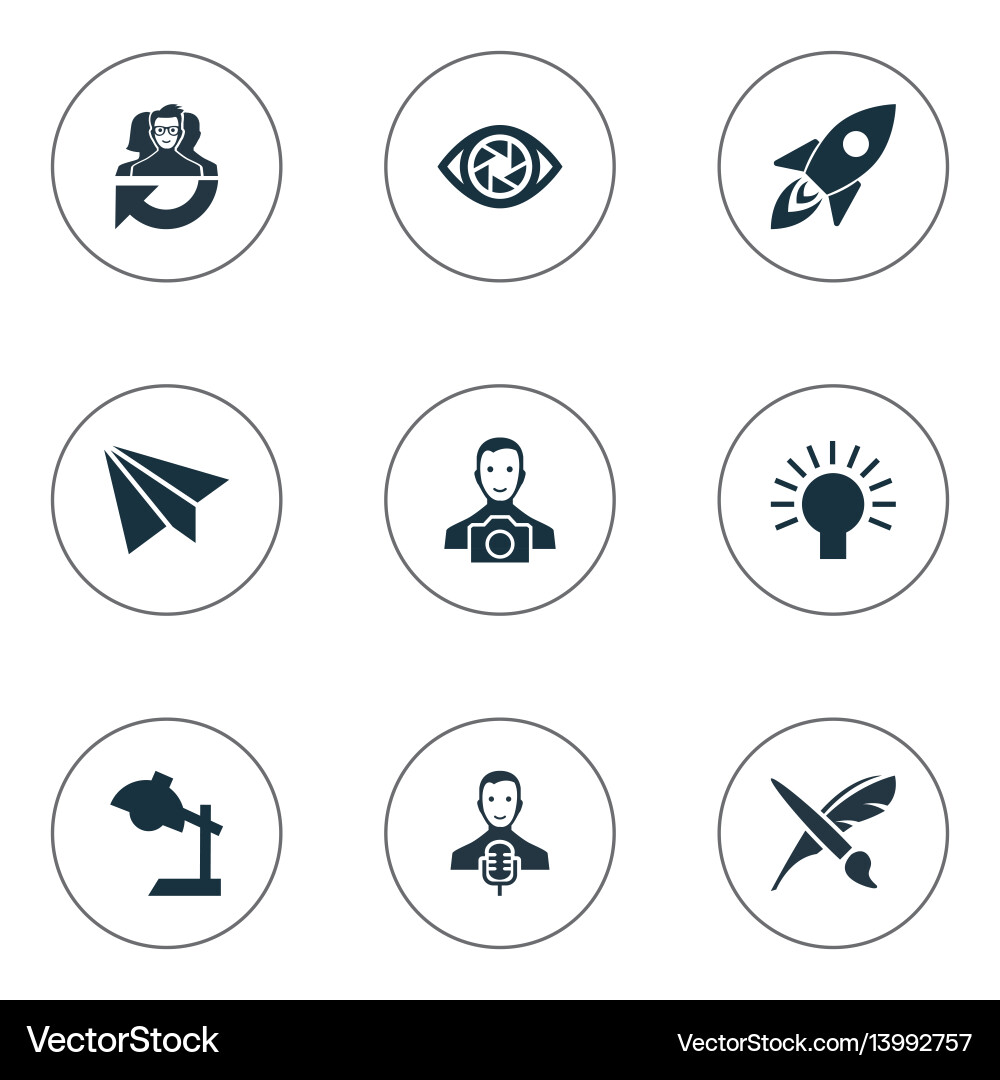 Set of simple visual art icons Royalty Free Vector Image