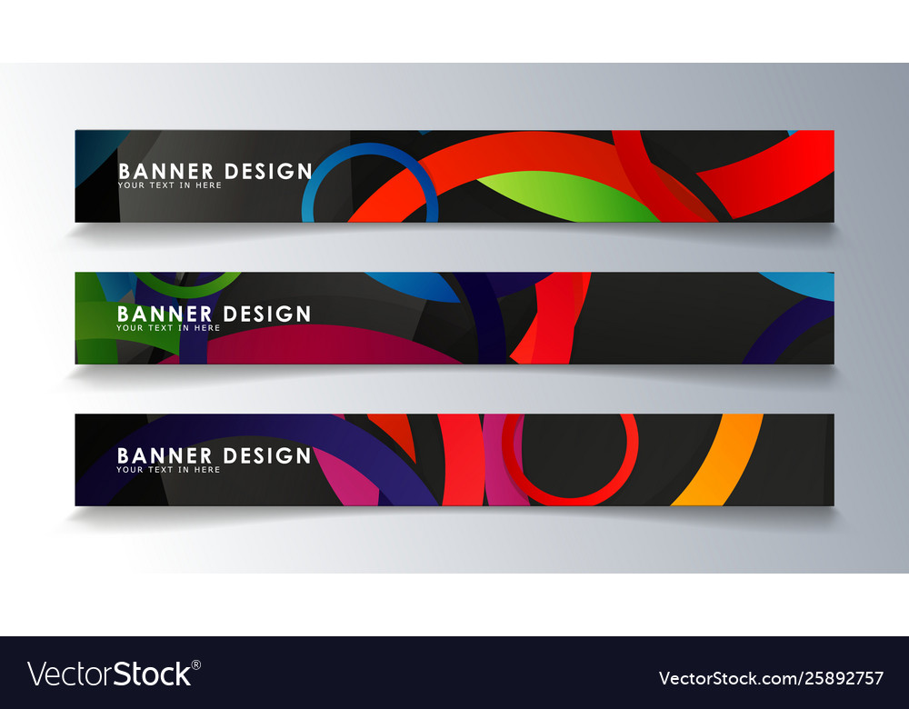 Set rectangular banner with a circle background Vector Image