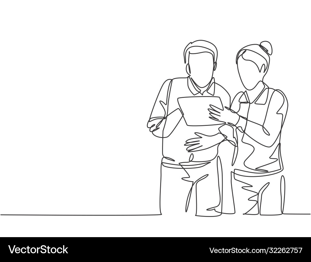 Stockbroker concept one single line drawing Vector Image