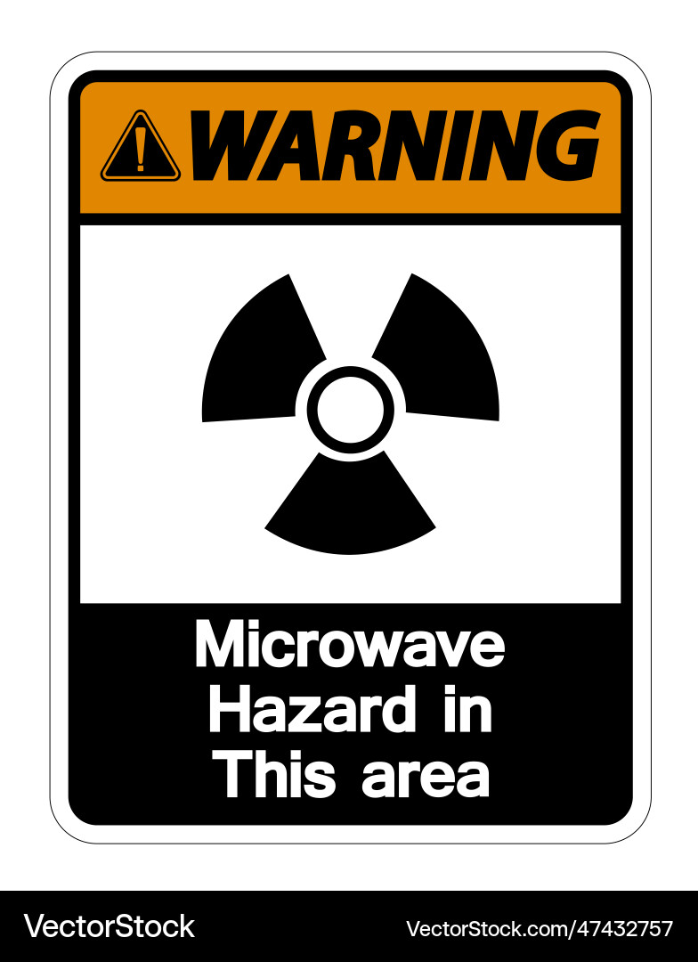 Wirning microwave hazard sign on white background Vector Image
