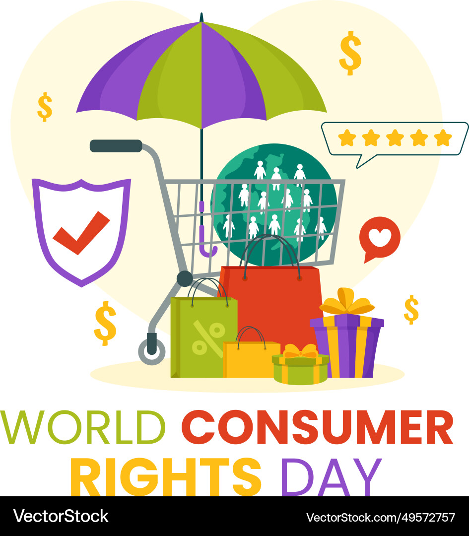 World consumer rights day on 15 march Royalty Free Vector