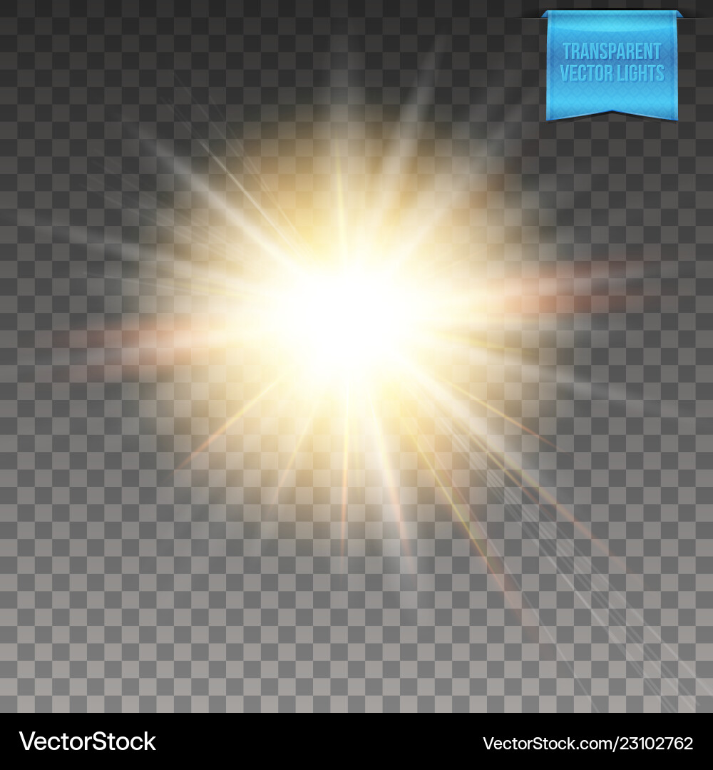 Abstract glowing warm yellow sun star burst Vector Image