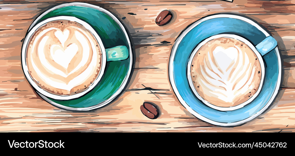 Cup of cappuccino Royalty Free Vector Image - VectorStock