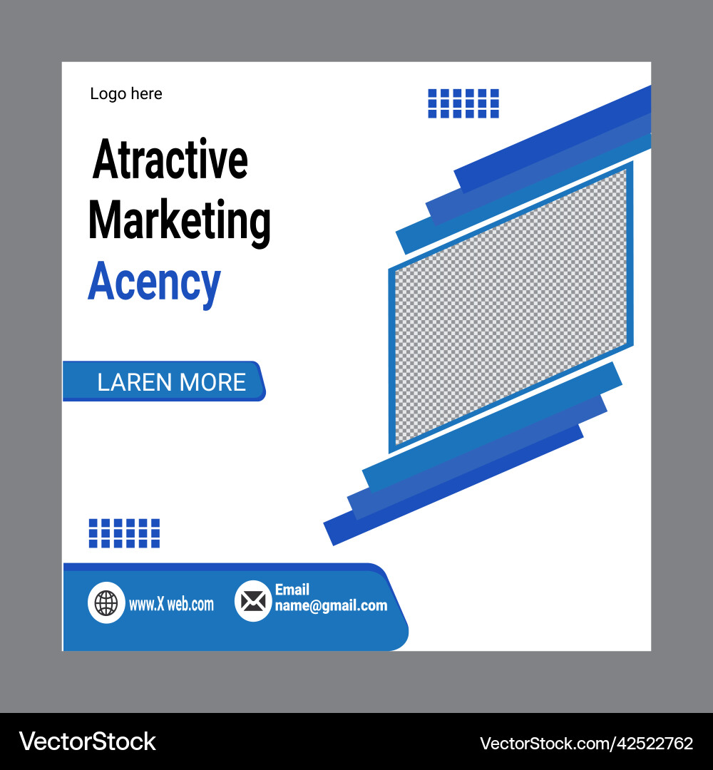 Design white square web banners for social media w