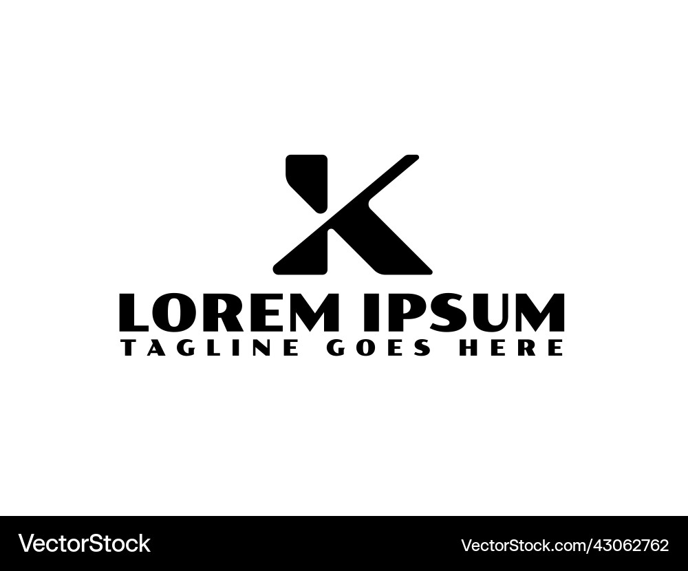 Letter k house logo design template Royalty Free Vector